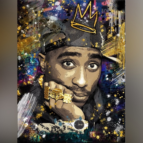 Art | Crown Tupac Diy 5d Full Round Drill Diamond Painting | Poshmark